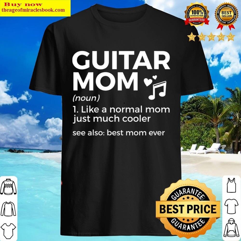 Womens Funny Guitar Mom Definition Best Mom Ever For Guitarist Vneck Shirt