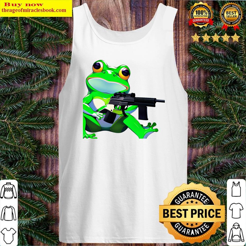 Meme Frog With Gun Shirt, Hoodie, Tank Top, Unisex Sweater