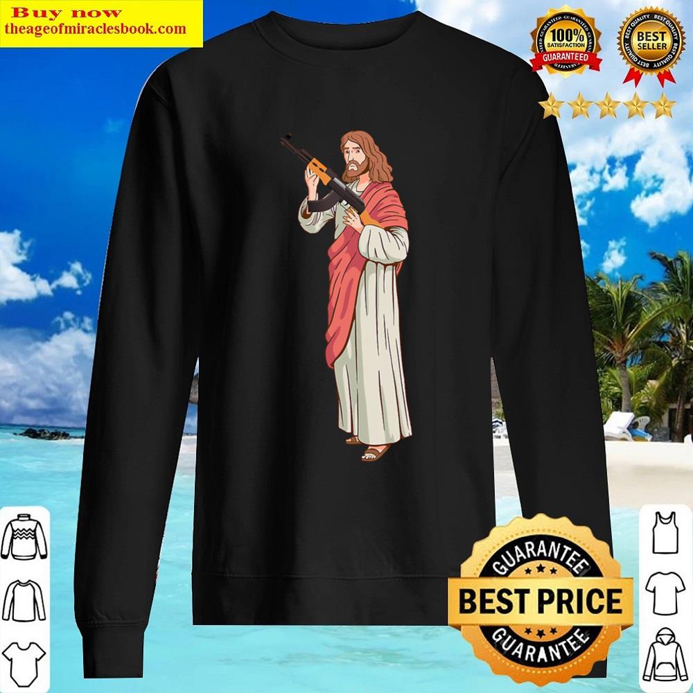 Jesus With Ak47 Assault Rifle Exploring Shirt, Hoodie, Tank Top, Unisex ...