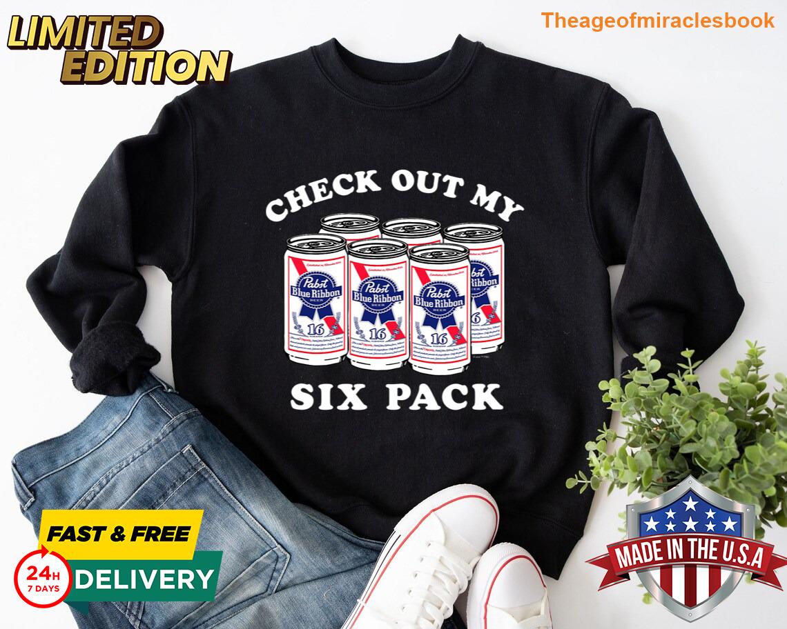Exquisite Pabst Blue Ribbon Check Out My Six Pack Fashionable T-shirt