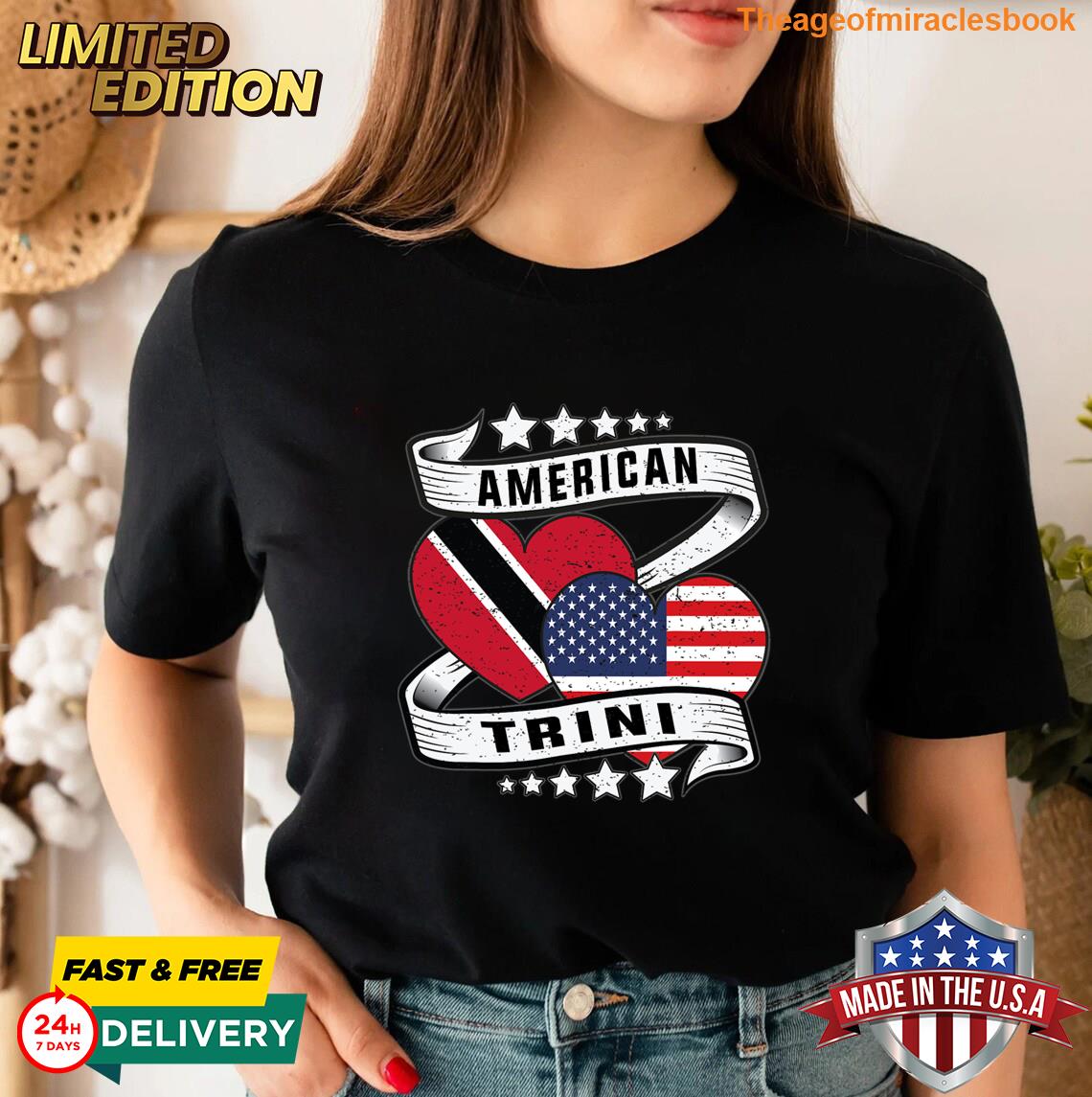 Majestic Trinidad American Flag Trini Half Trinidad And Half American ...