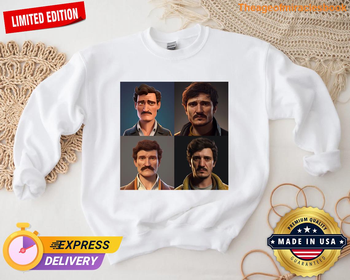 Gorgeous Actor Pedro Pascal 3d Characters Stickers And Mugs For men T-shirt