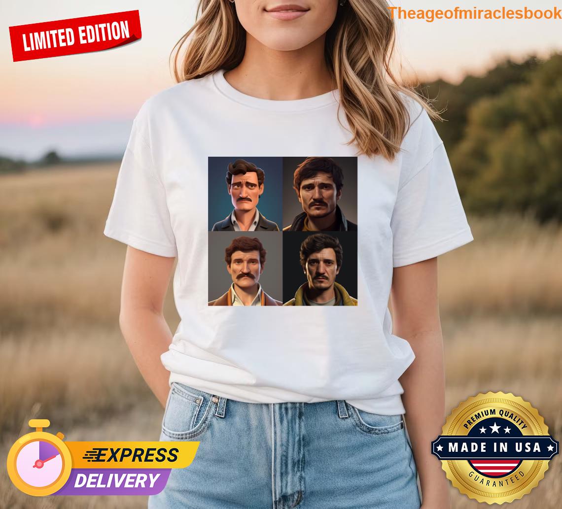 Gorgeous Actor Pedro Pascal 3d Characters Stickers And Mugs For men T-shirt