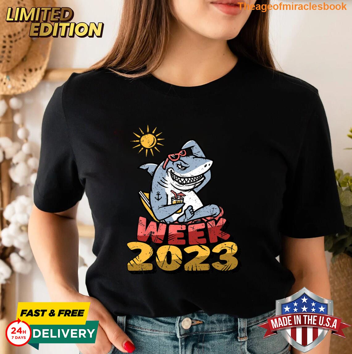 Guess What Week It Is Funny Shark Gifts Mens & Kids T-shirt