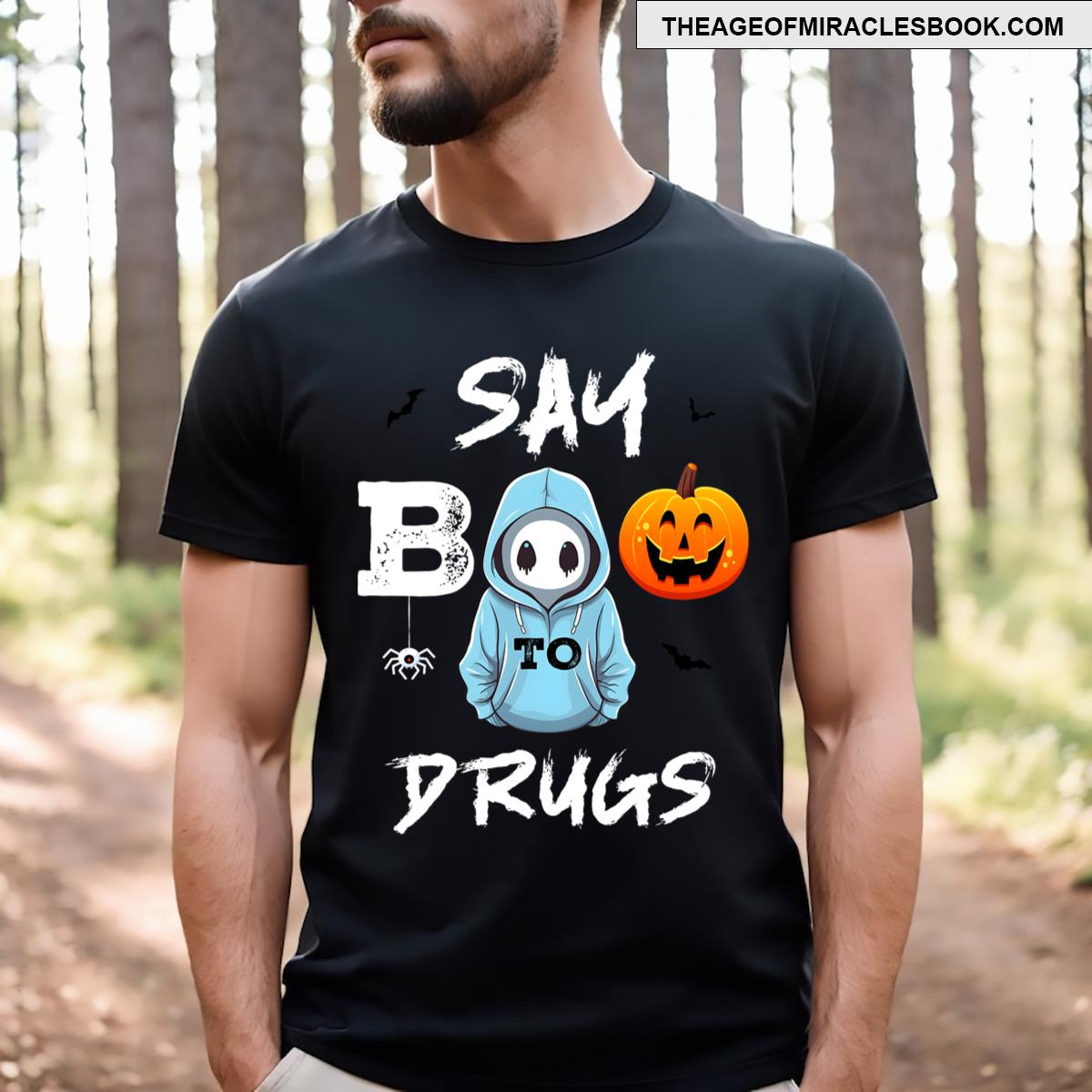 Say Boo To Drugs Funny Halloween Red Ribbon Week Awareness T-shirt
