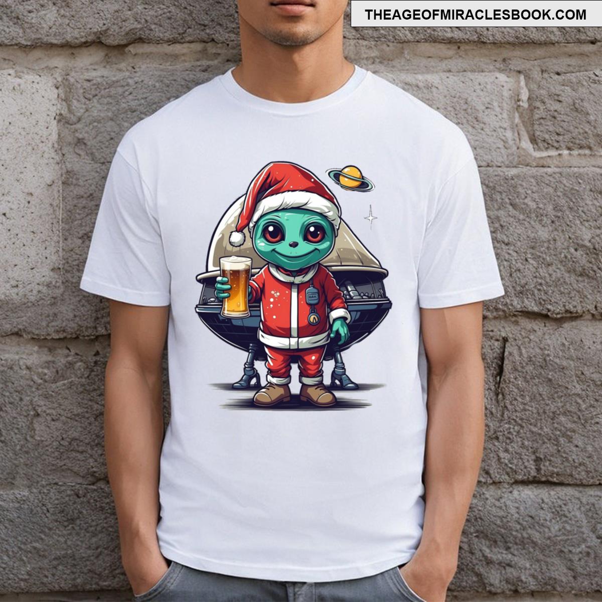 Alien Santa Claus Character Goblin Celebrating Christmas Cool Alien ...