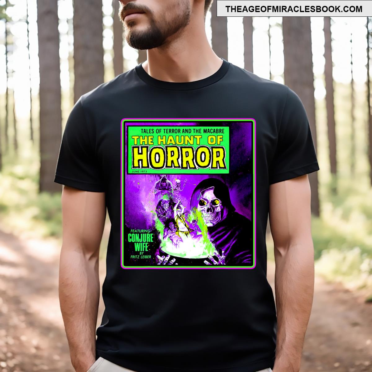 Halloween Horror Spooky Cartoon Magazine Cover Effect T-shirt