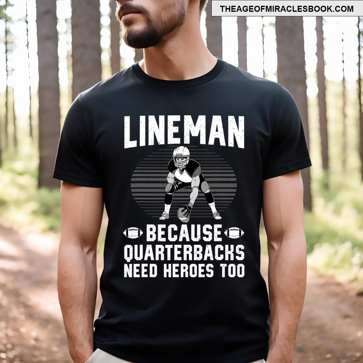 Lineman Art For Men Football Player Offensive Lineman T-shirt