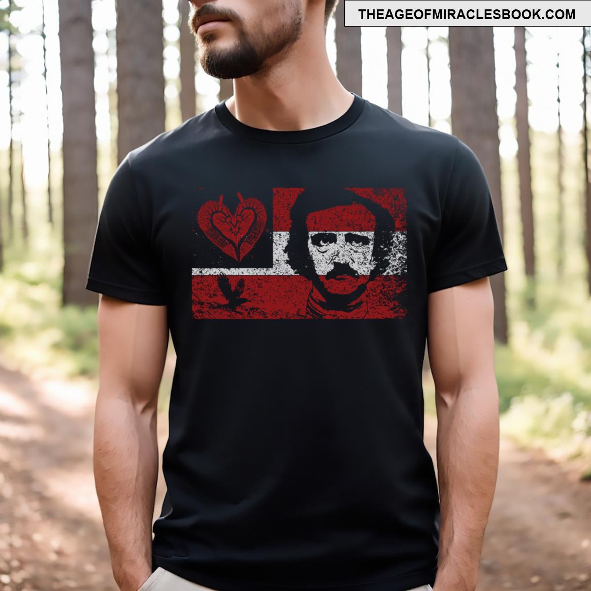 Dark Version Poe Flag Design Modern Edgar Allan Poe T-shirt