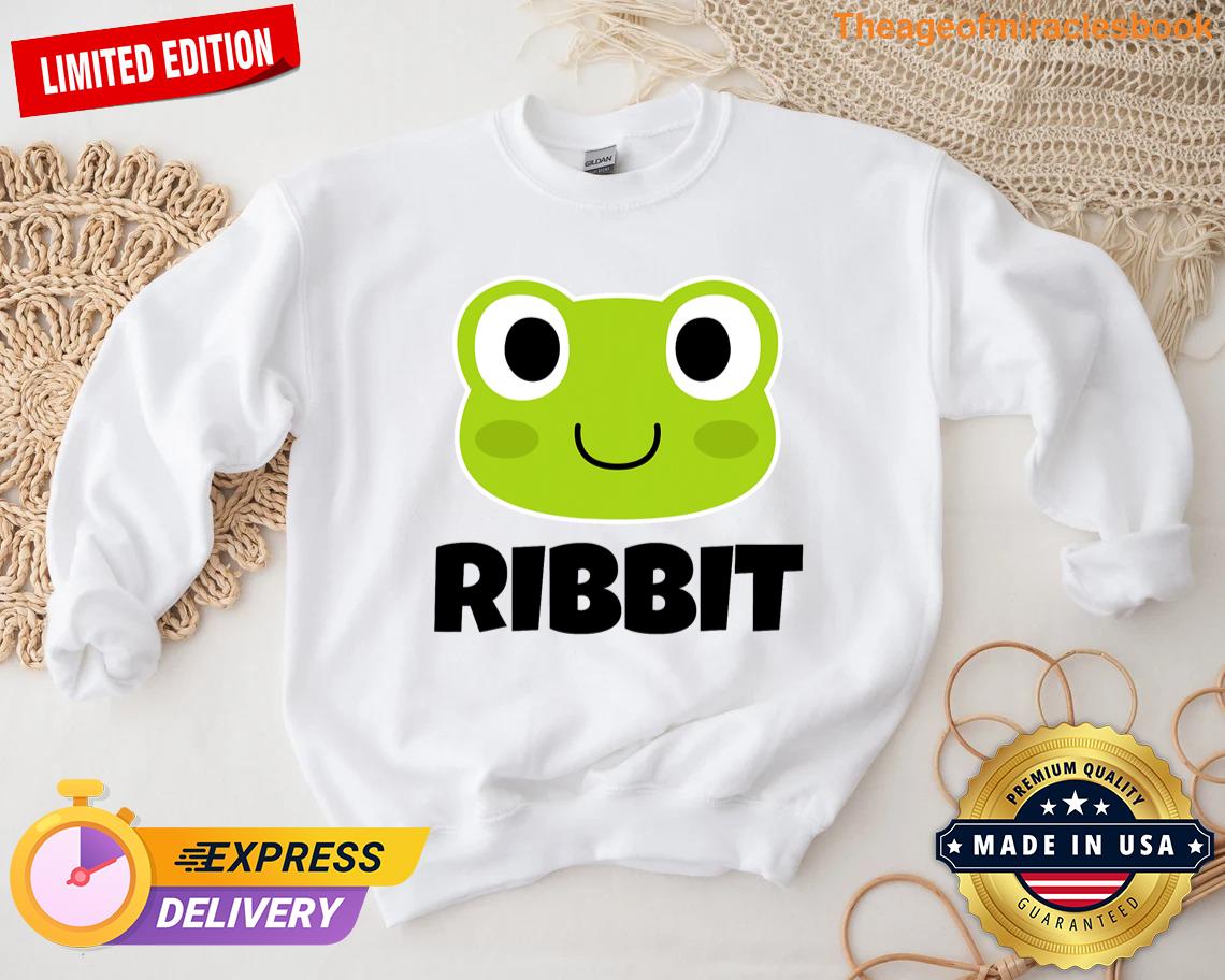 Ribbit Cute Childrens Frogs For Kids Cartoon Frog Face T-shirt