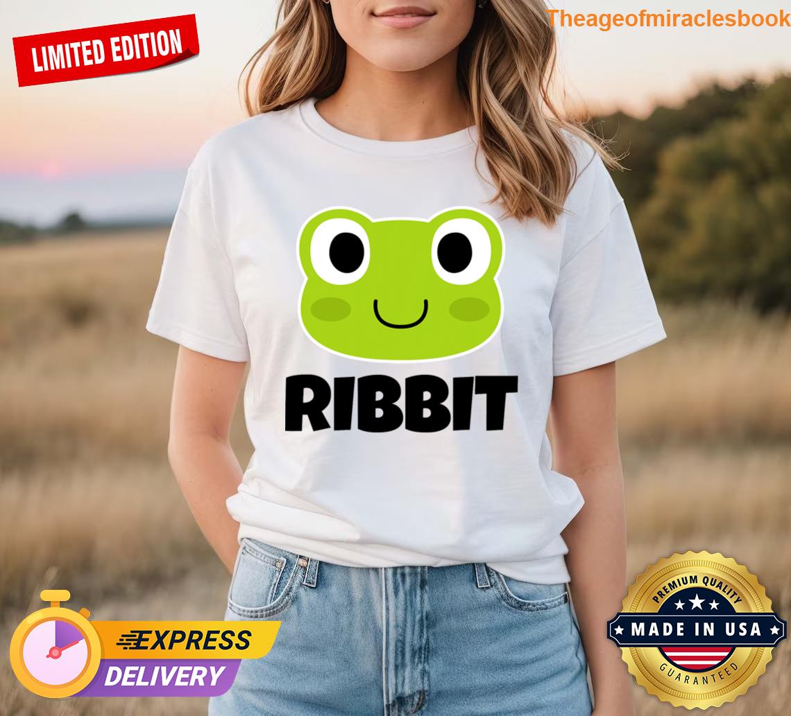 Ribbit Cute Childrens Frogs For Kids Cartoon Frog Face T-shirt