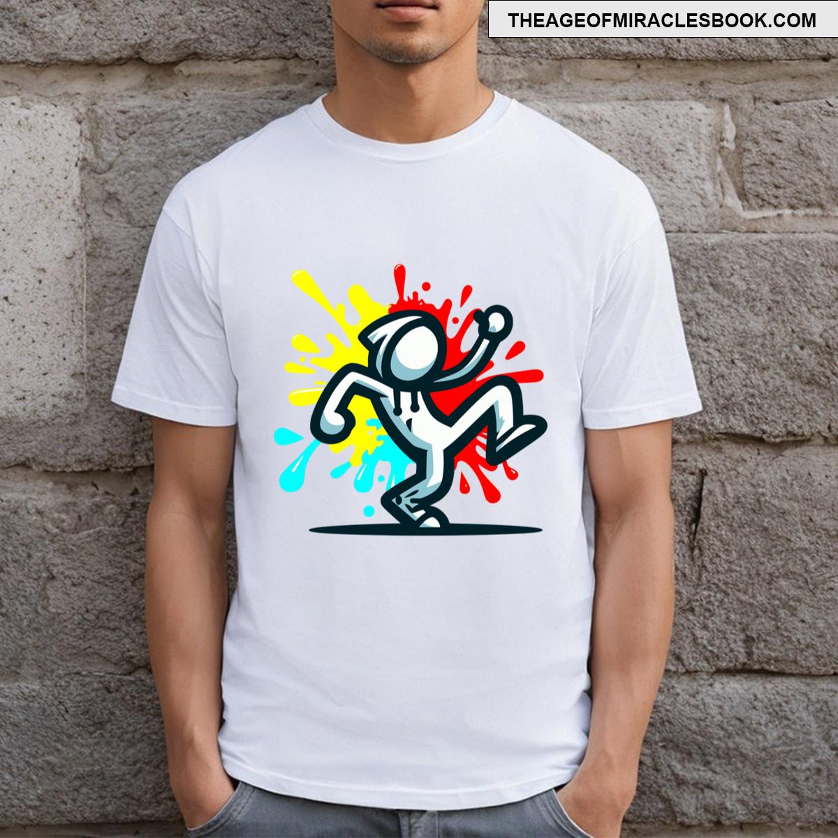 Stickman Groove With A Splash Of Graffiti T-shirt