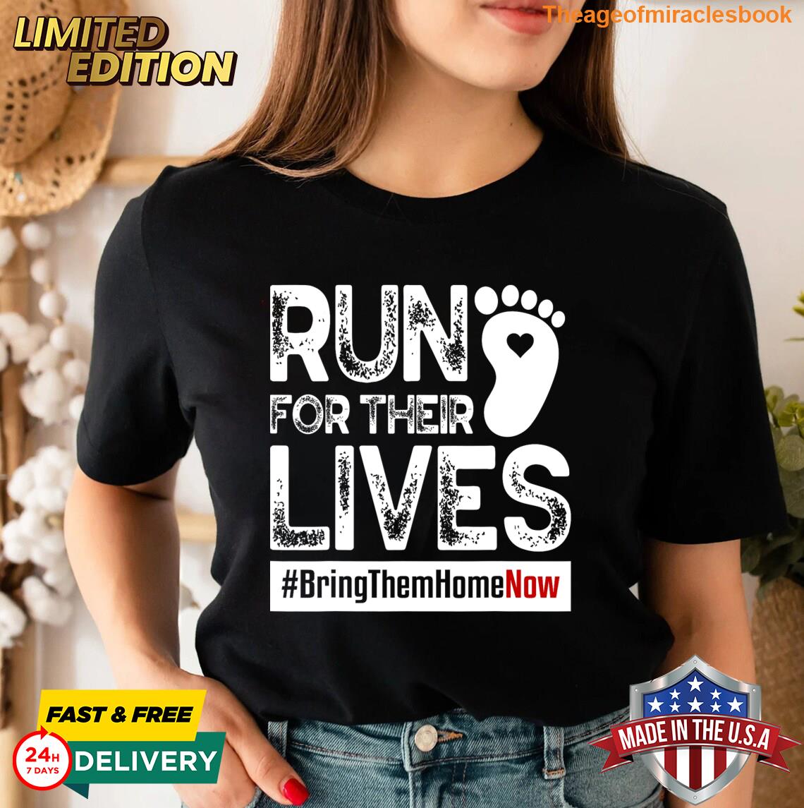 Run For Their Lives Support Family Men Kids T-shirt