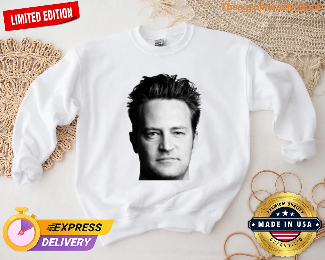 Matthew Perry Black And White Head White Background T-shirt