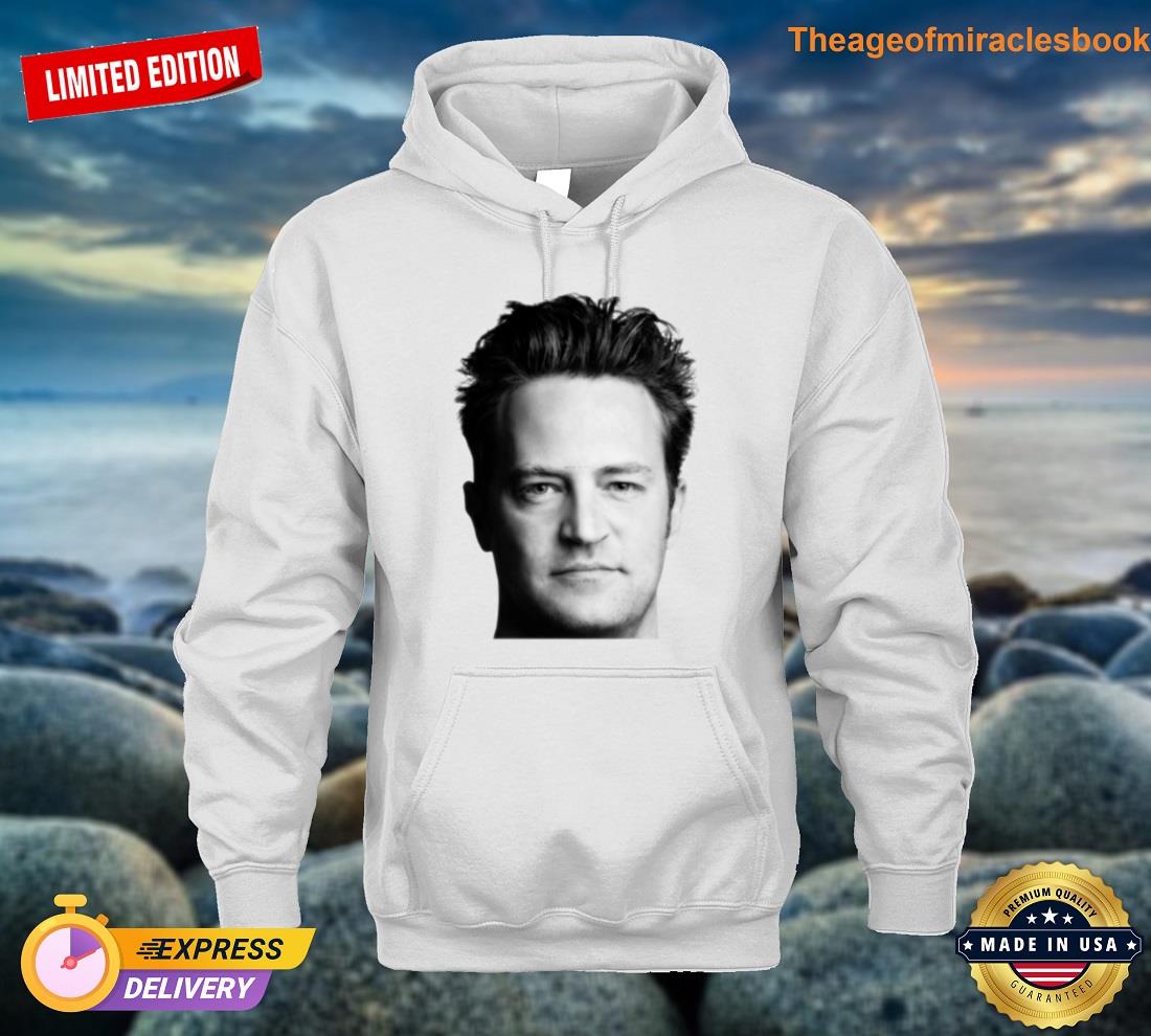 Matthew Perry Black And White Head White Background T-shirt