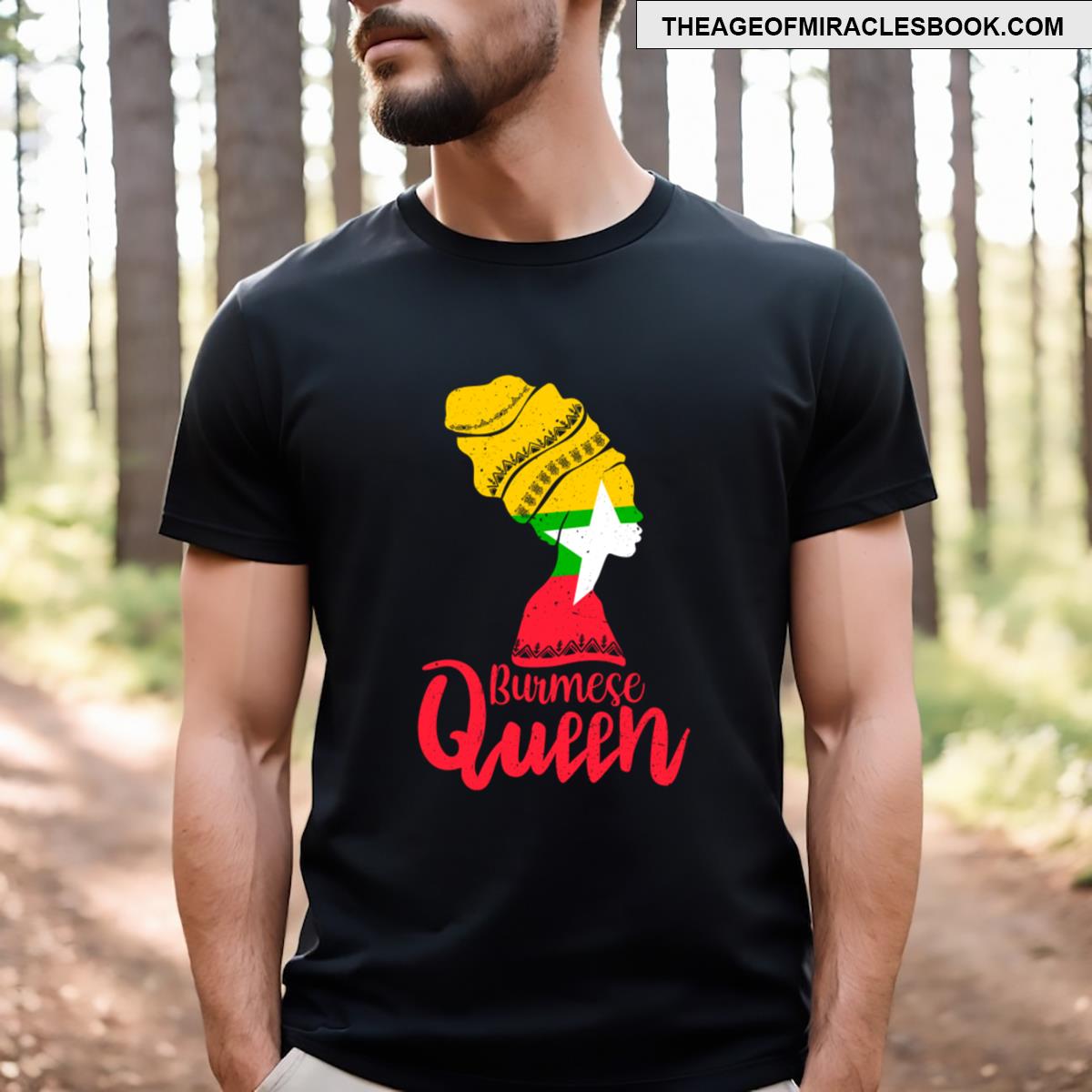 Burmese Queen Myanmar Flag Afro Roots T-shirt