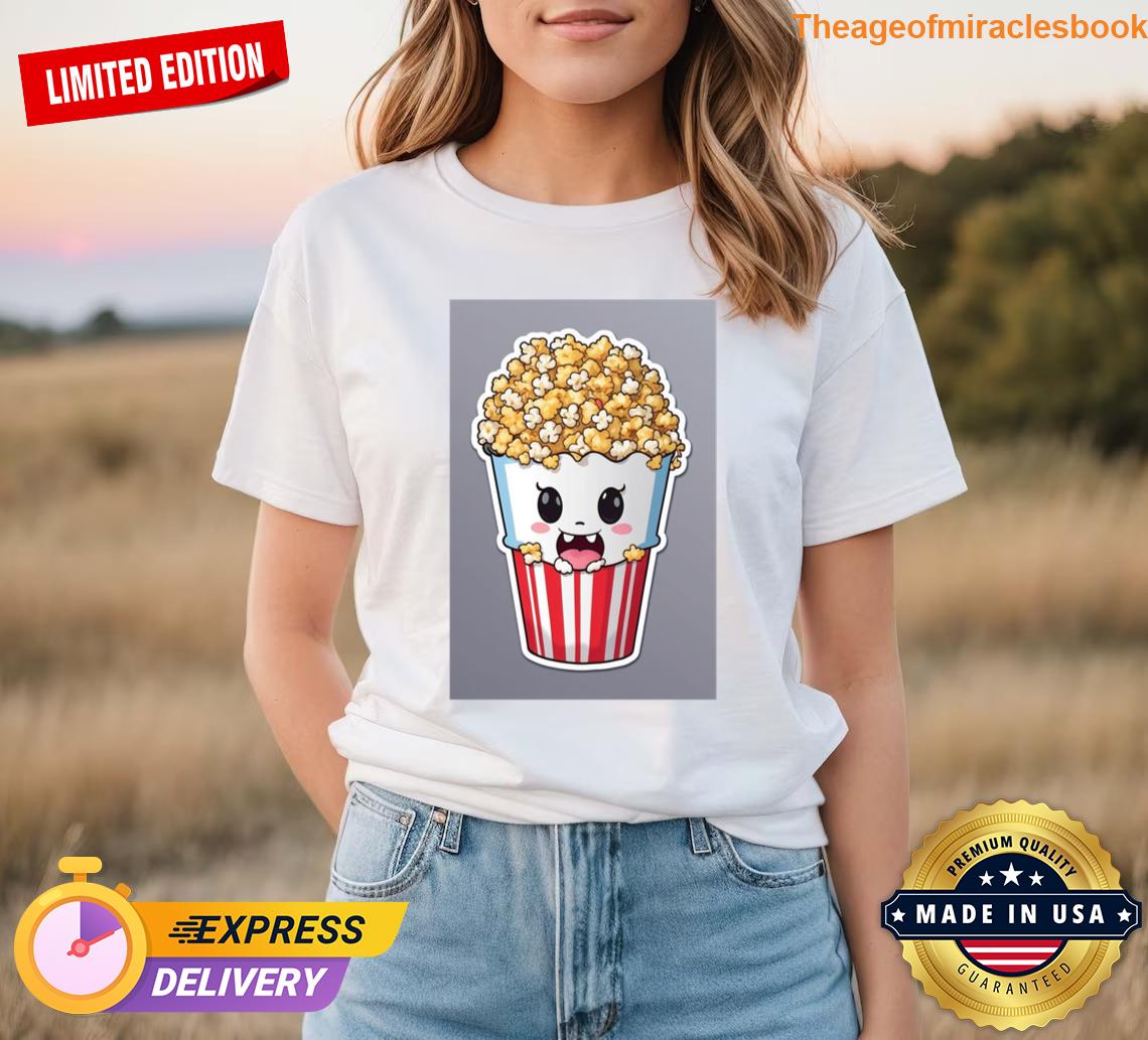 Comics Eating Popcorn Sticker T-shirt