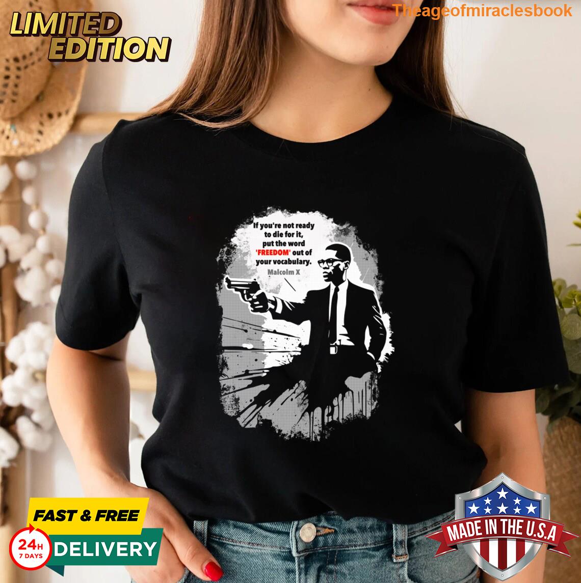 Malcolm X Street Art T-shirt