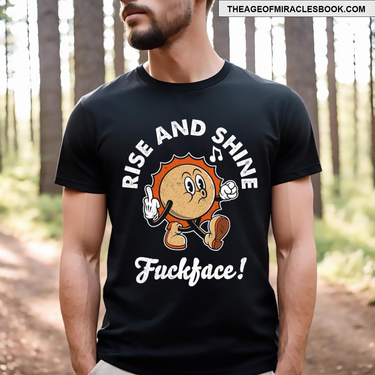 Rise And Shine Sun Cheeky Rude Vintage Cartoon T-shirt