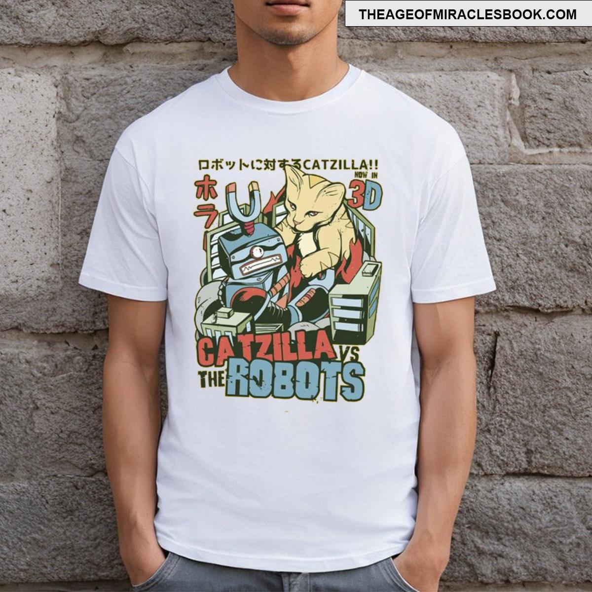 Catzilla Vs Robots T-shirt
