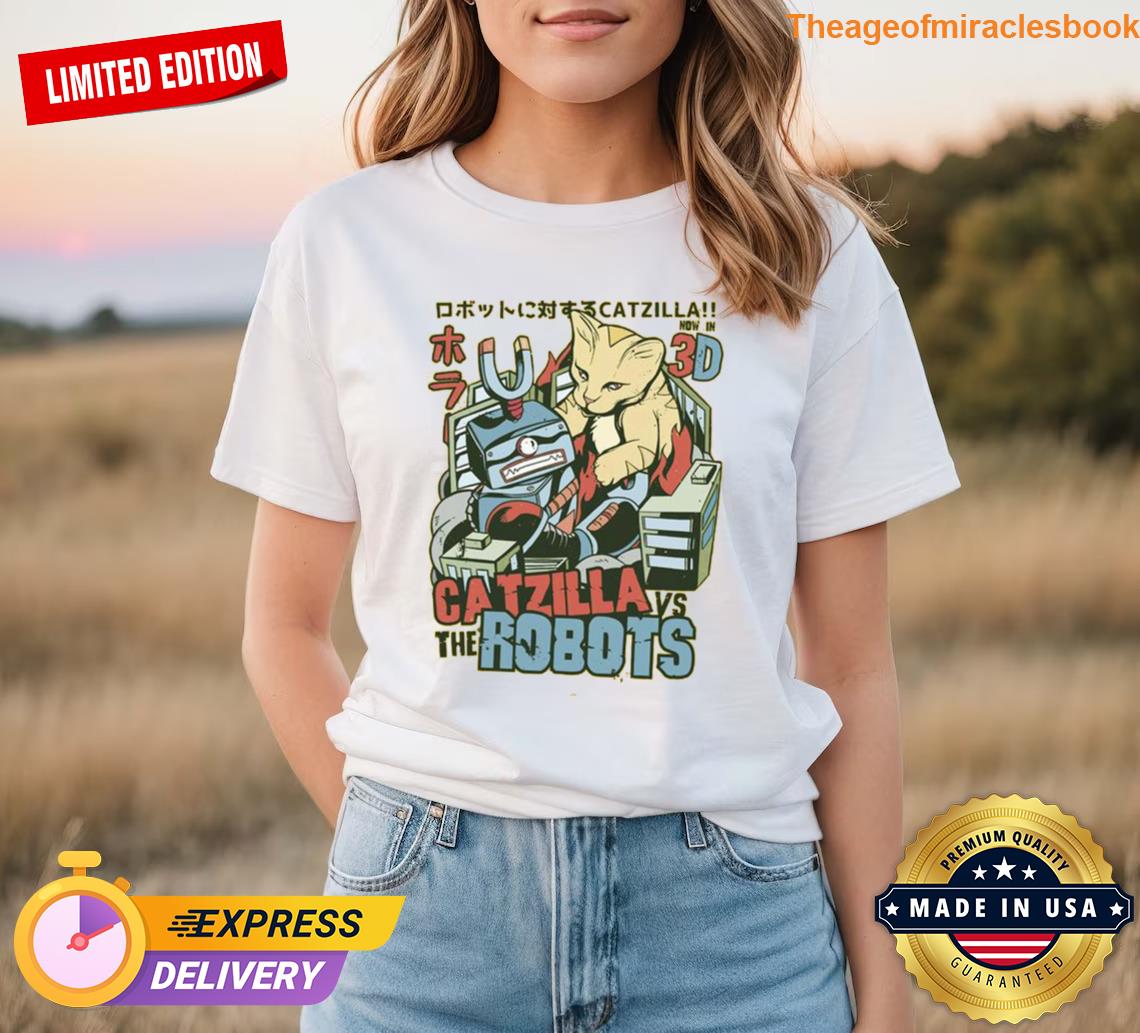 Catzilla Vs Robots T-shirt