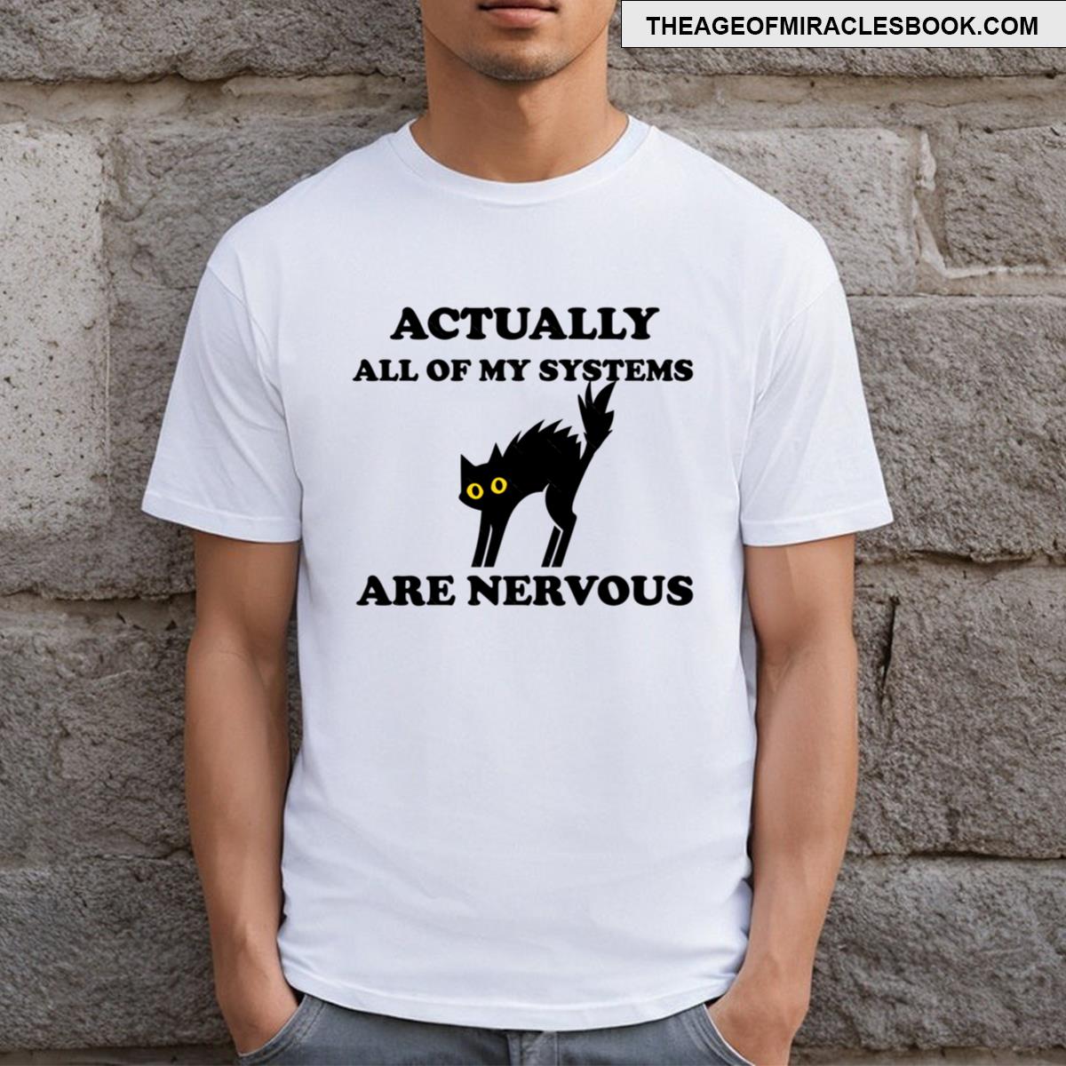 Actually All Of My Systems Are Nervous Funny Mental Health Meme 2 T-shirt