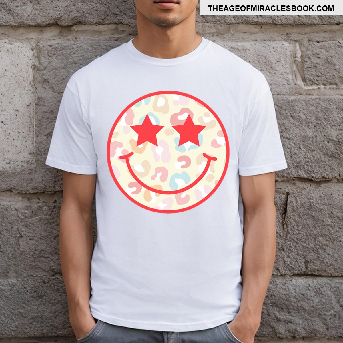 Happy Face Floral Preppy Aesthetic Smiling Face T-shirt