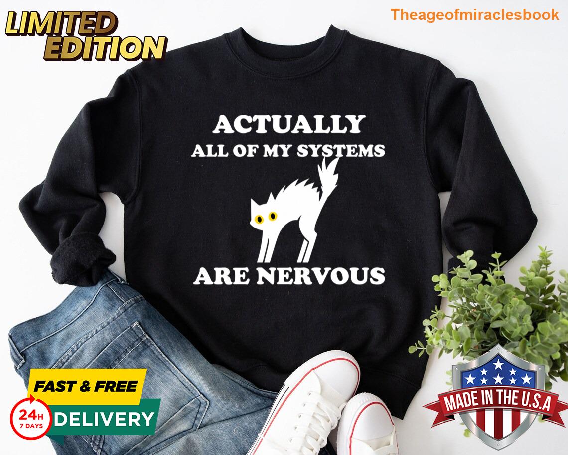 Actually All Of My Systems Are Nervous Funny Mental Health Meme T-shirt