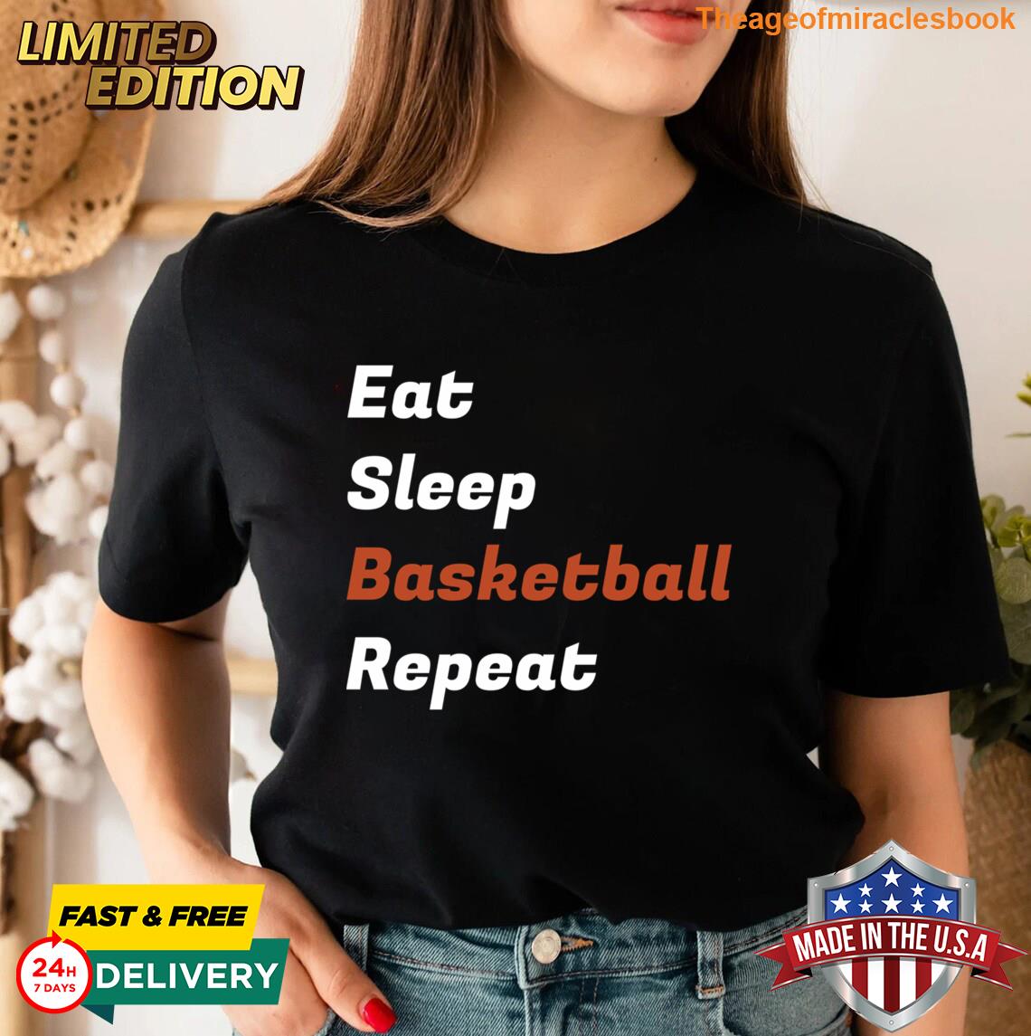 Eat Sleep Basketball Repeat T-shirt