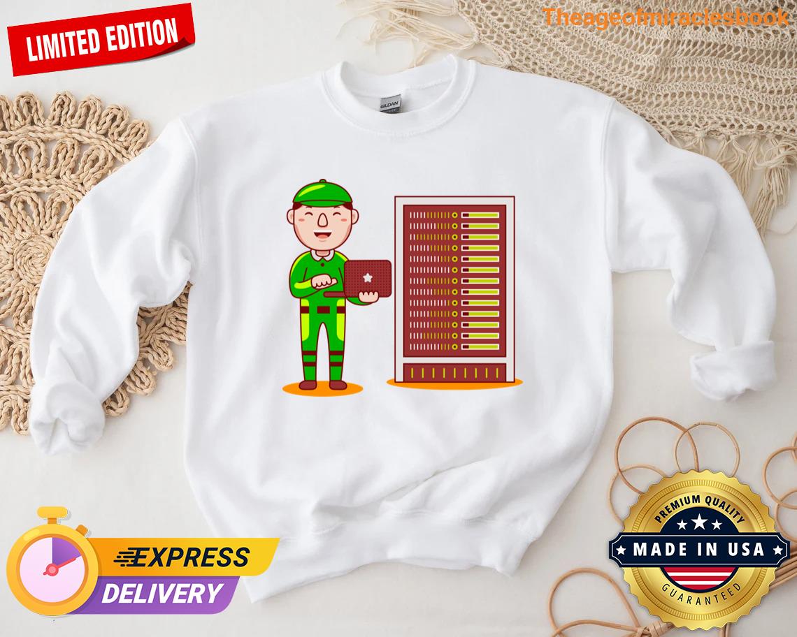 Cute Network Engineer Cartoon T-shirt
