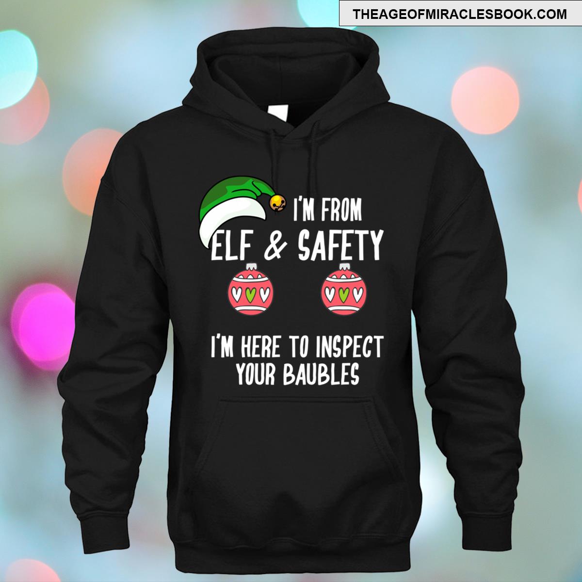 Hs Funny Christmas Elf Safety Baubles Inspection T-shirt