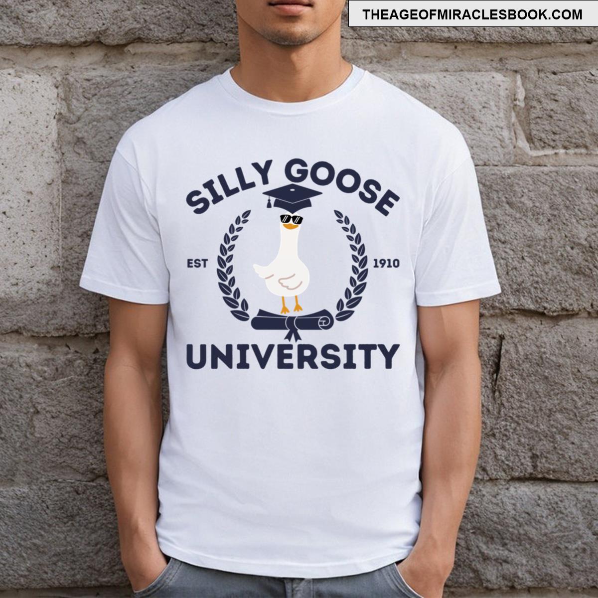 Silly Goose University Quirky Academic Goose Graduation Design T-shirt