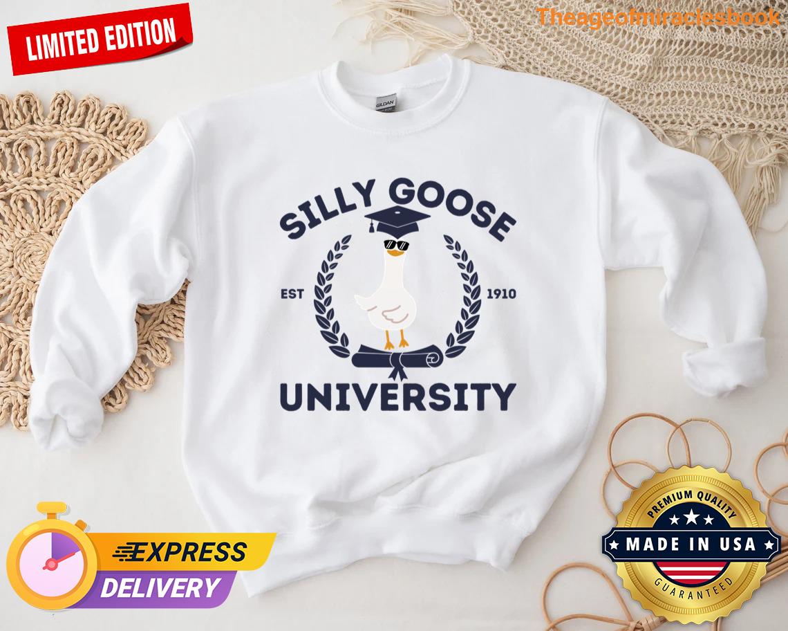 Silly Goose University Quirky Academic Goose Graduation Design T-shirt