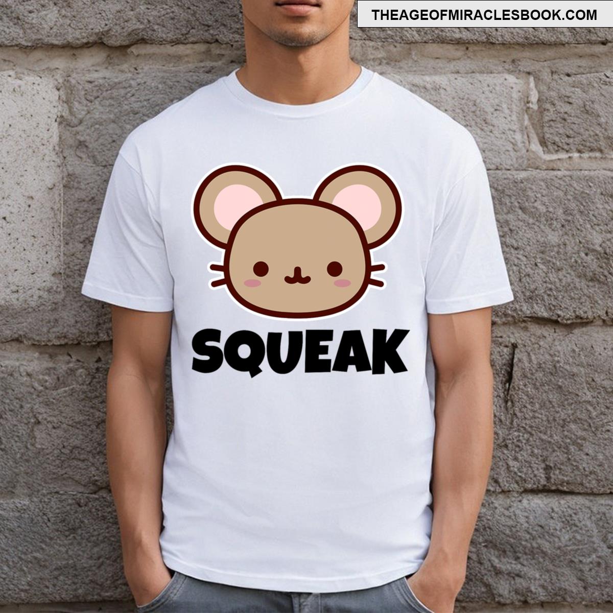 Squeak Cute Childrens Mice For Kids Cartoon Mouse Face T-shirt