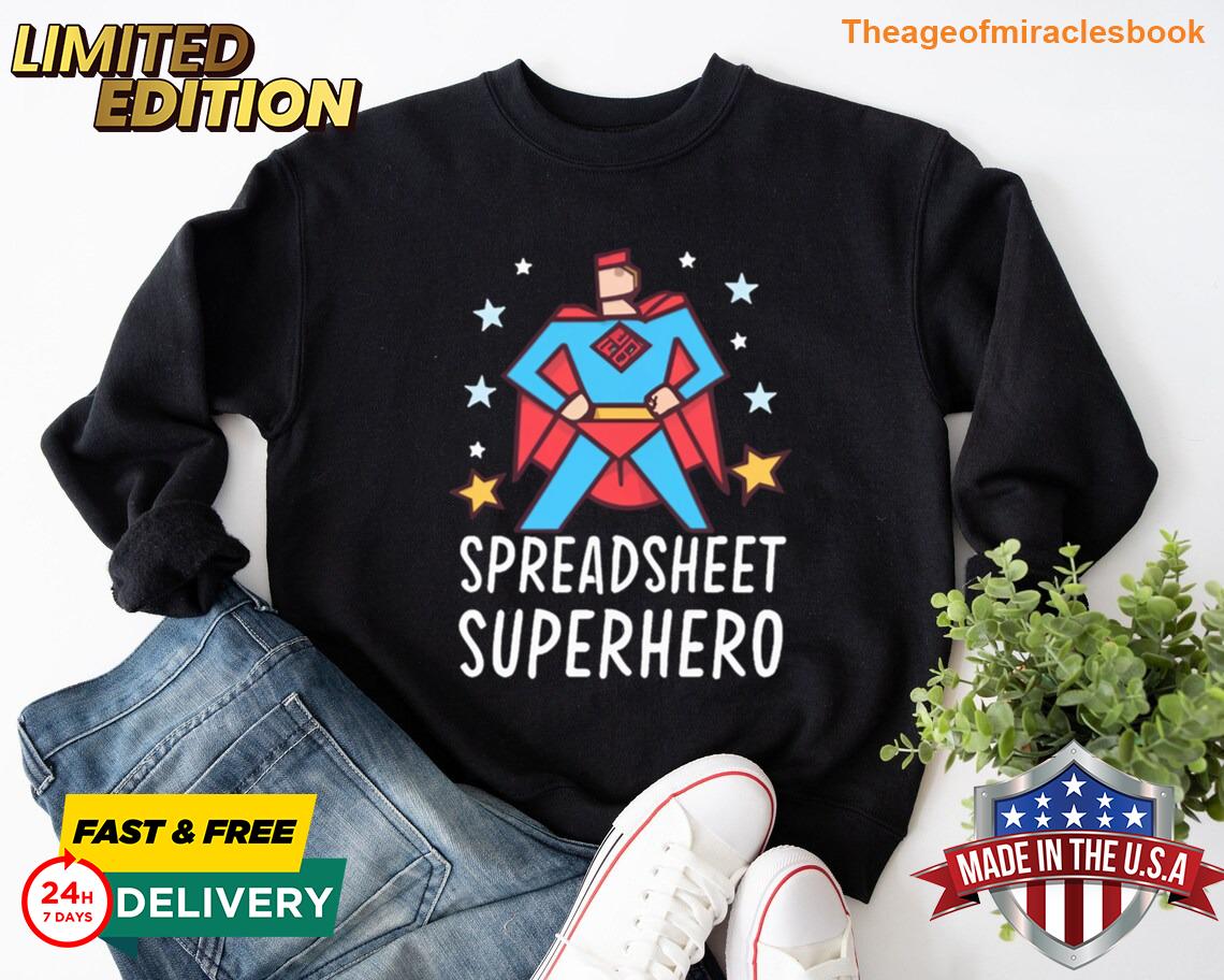 Spreadsheet Superhero Accountant Joke T-shirt