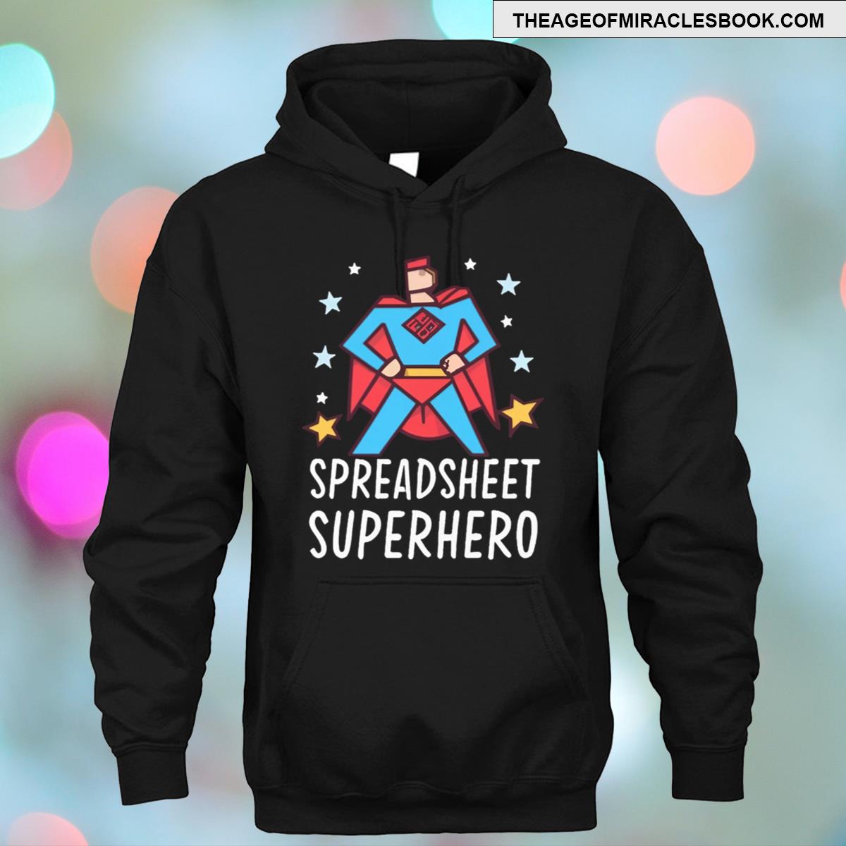 Spreadsheet Superhero Accountant Joke T-shirt