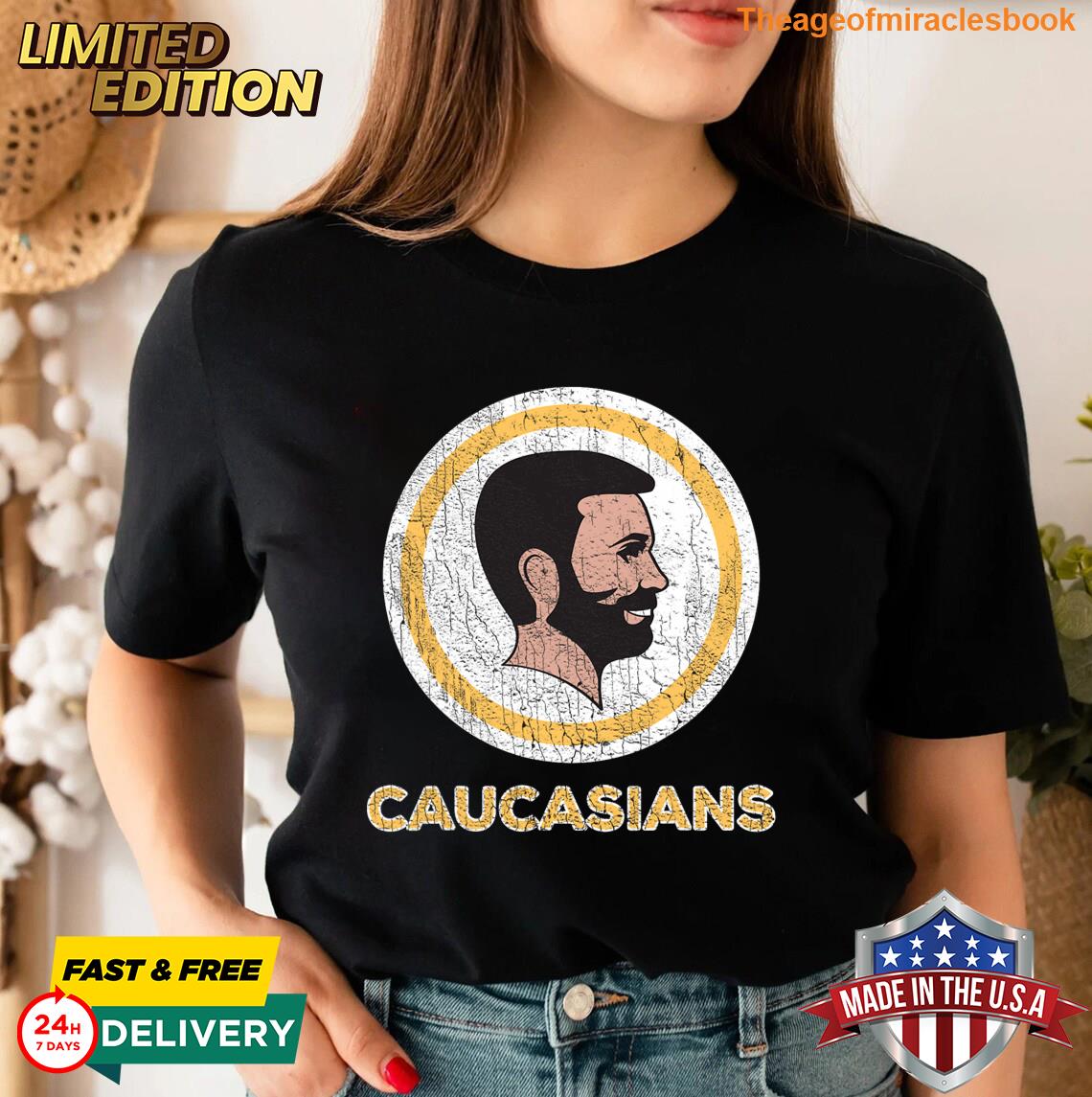 Caucasian Caucasians Pride Vintage Funny T-shirt