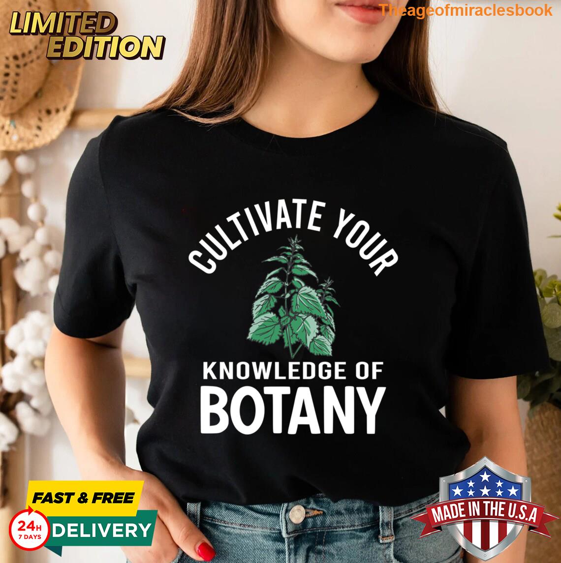 Botany Botanical Botany Vintage Flowers Plants Sayings 7 T-shirt