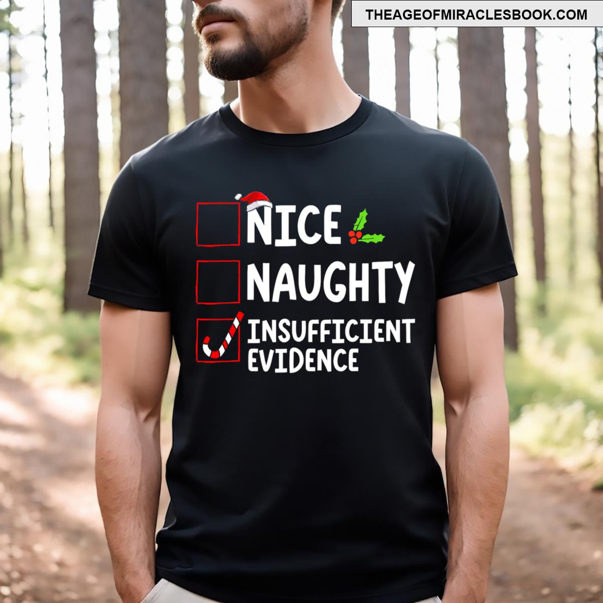 Nice Naughty Insufficient Evidence Christmas Fun Xmas Lawyer T-shirt