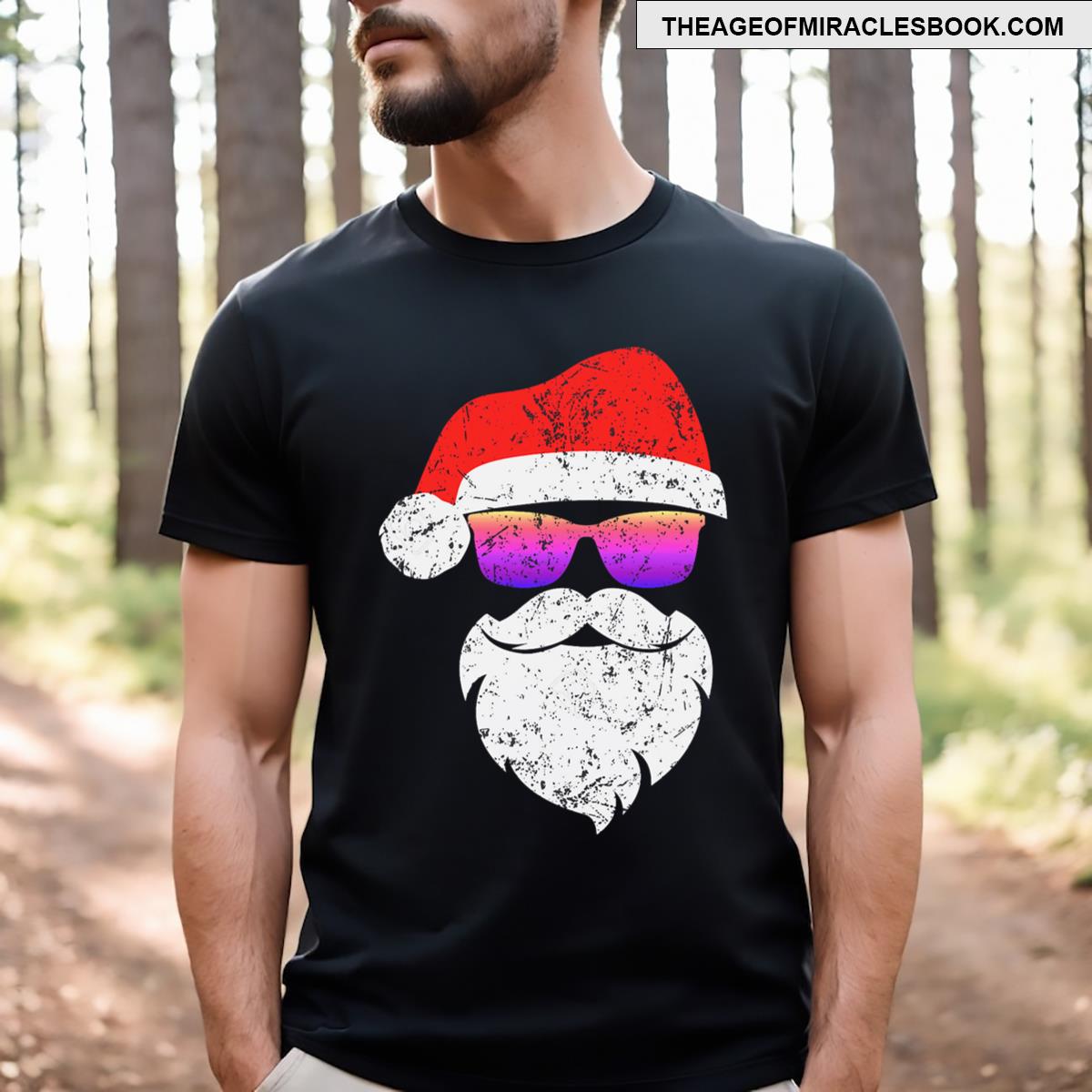 Vintage Santa Claus Face Boy Girl Christmas T-shirt