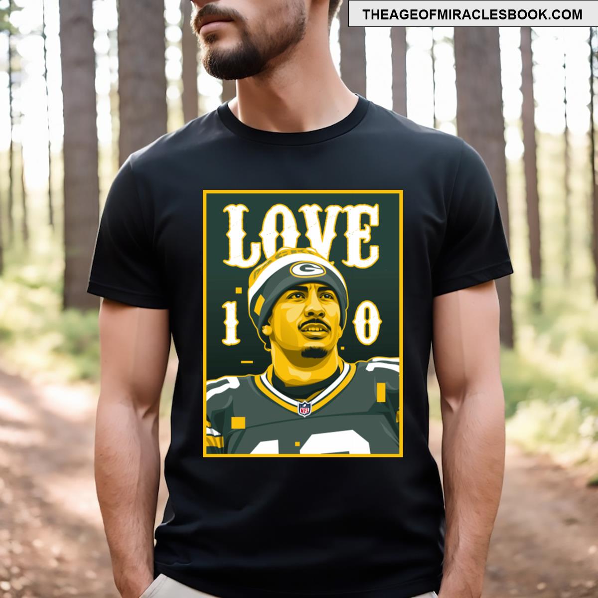 Jordan Love Green Bay Packer Art Print T-shirt