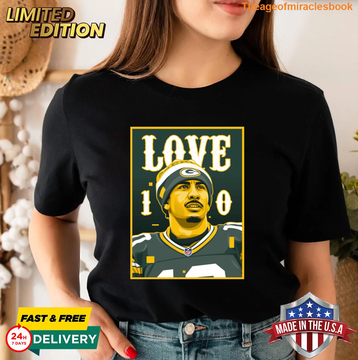 Jordan Love Green Bay Packer Art Print T-shirt