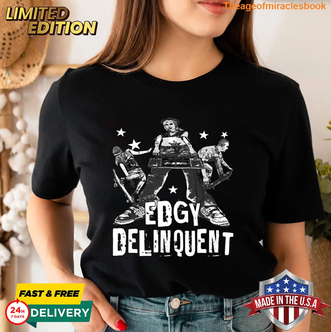 Edgy Delinquent Edgy Punk Rock Skater Continuation School Archetype T-shirt