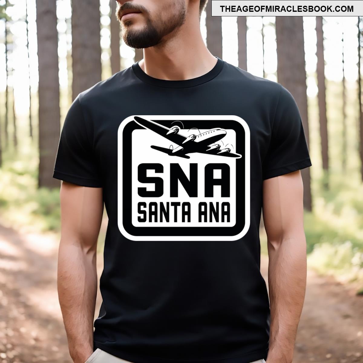 Sna Santa Ana California Airport Tag Black T-shirt