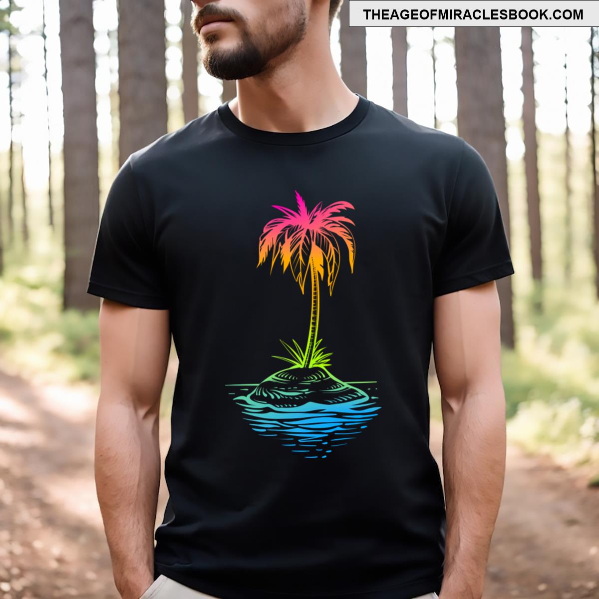 Sunny Swag Make A Splash With Bright Palm Tree Silhouette T-shirt