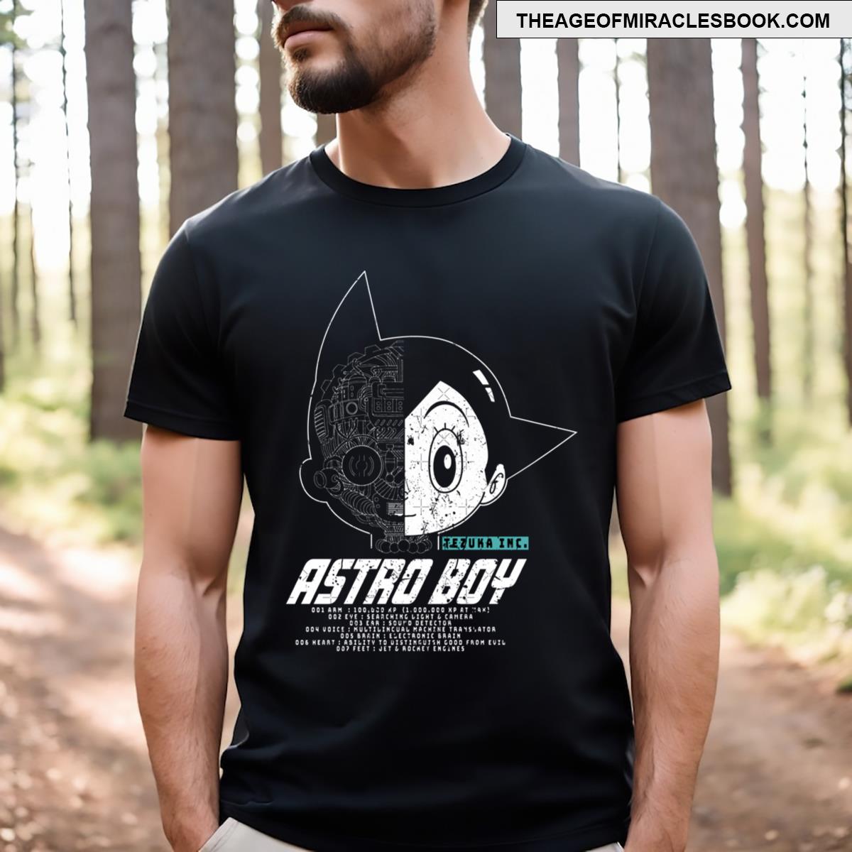 Astro Boy Mighty Atom Vintage Design Mecha Tech Specs T-shirt