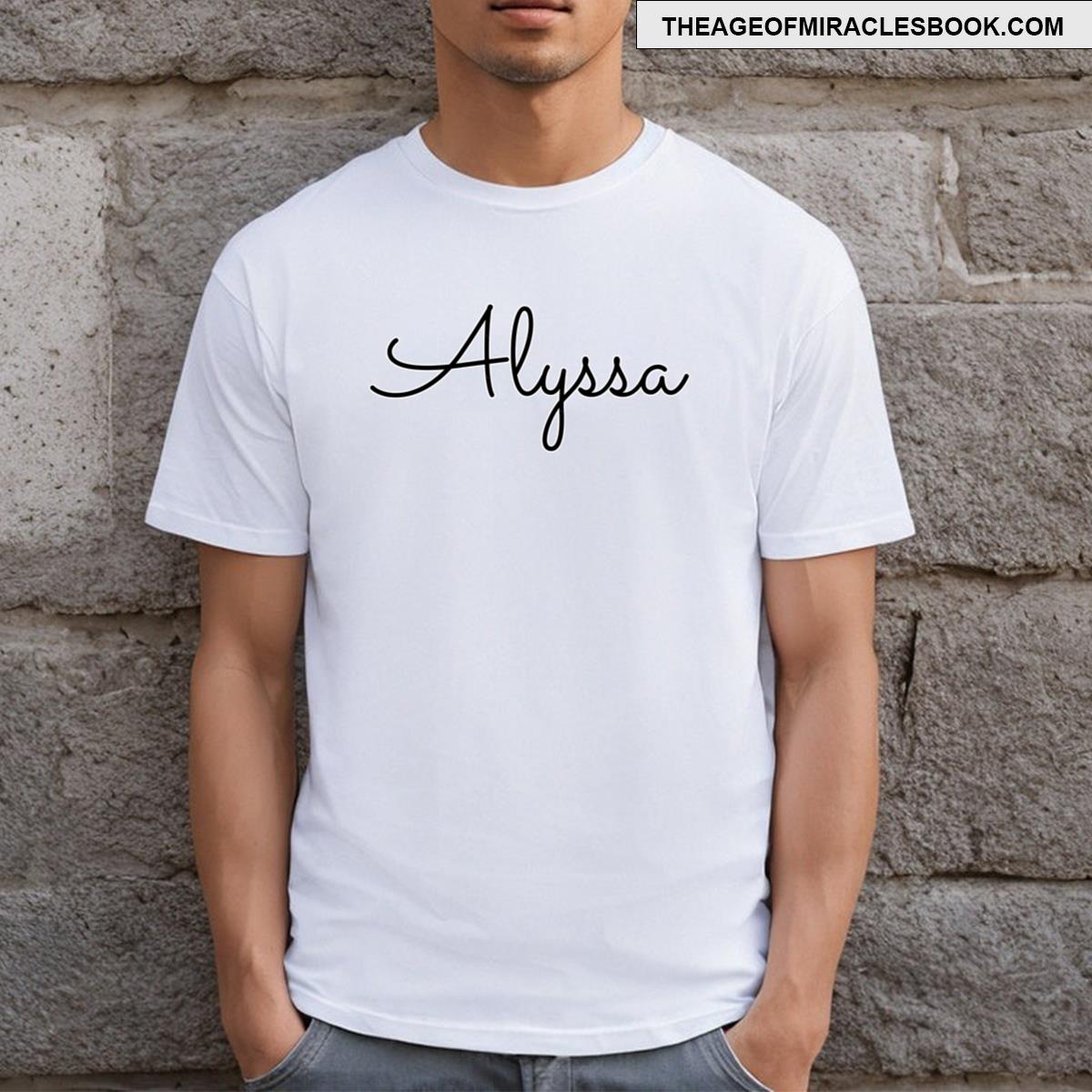Writing Alyssa Name Label T-shirt