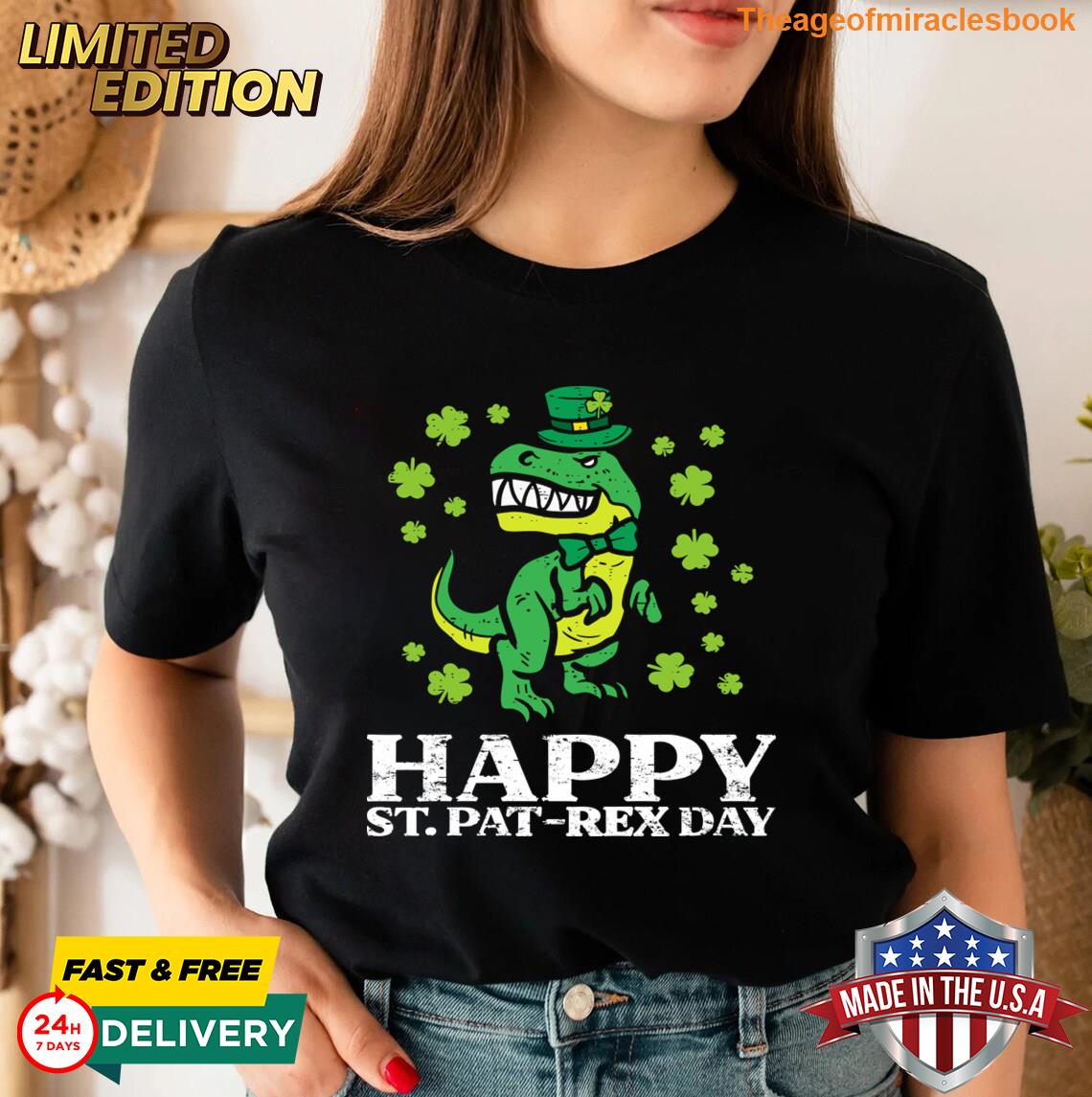 Happy St Pat Rex Dino Saint Patricks Day Trex T-shirt