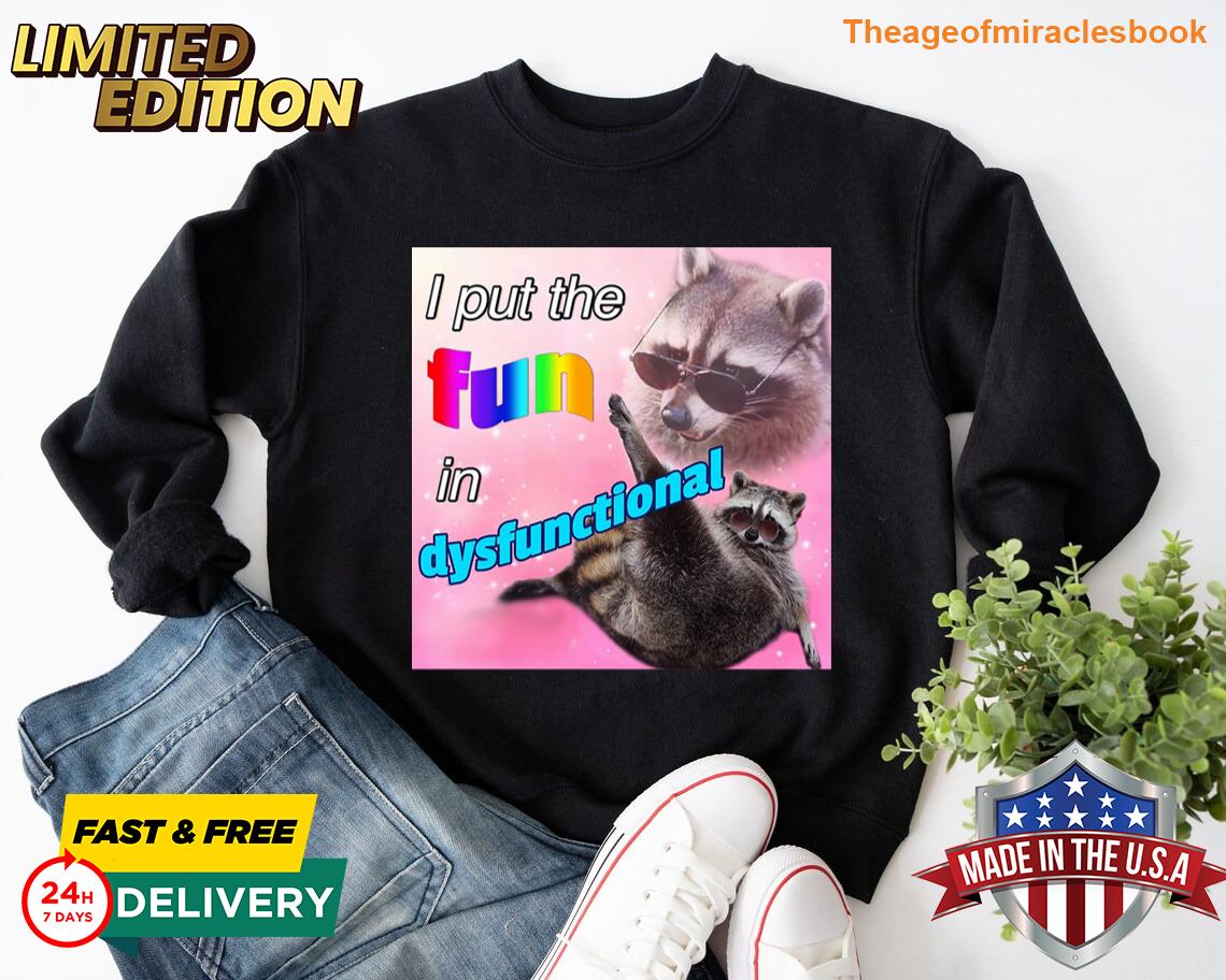 Racoon Meme I Put The Fun In Dysfunctional T-shirt