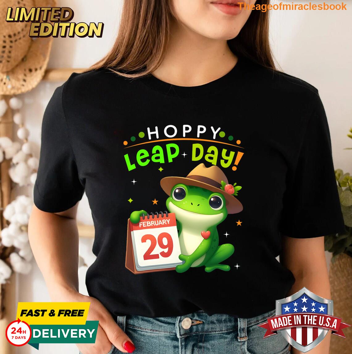 February 29th Funny Frog Leap Day Matching Leap Year 2024 T-shirt